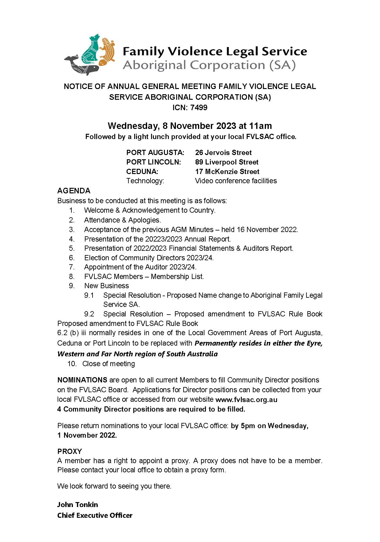 - Family violence legal service Aboriginal Corporation